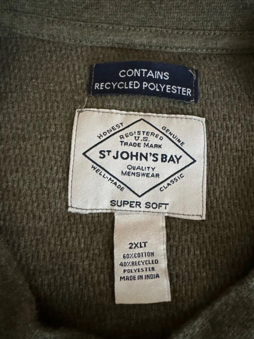St. John's Bay | Shirts | St Johns Bay Mens Olive Green Henley Long ...